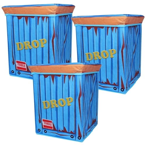 Skywin Fabric LootBox Big - 3 Pack, 18”x14”x14” Stackable and Foldable ...