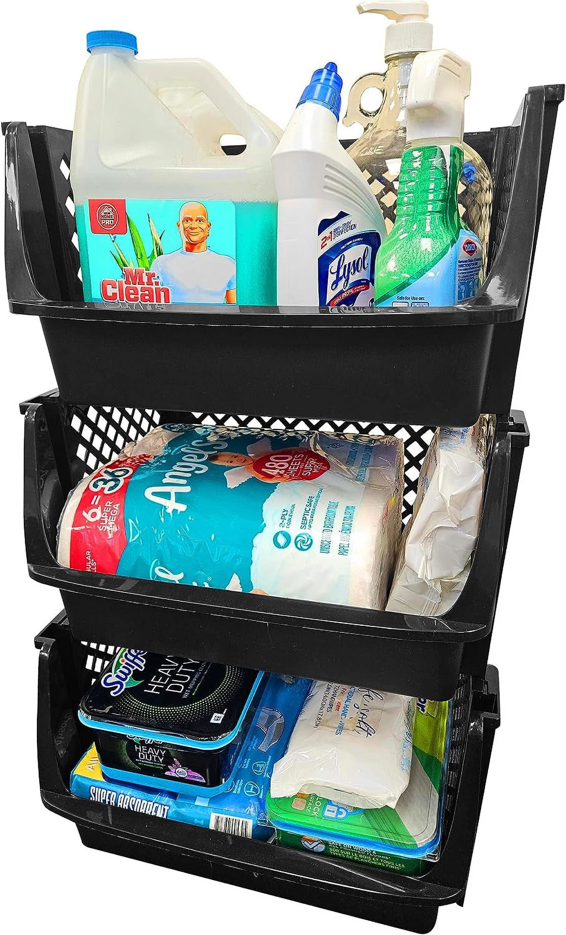 Free Shipping! Skywin Large Plastic Stackable Storage Bins for Pantry ...