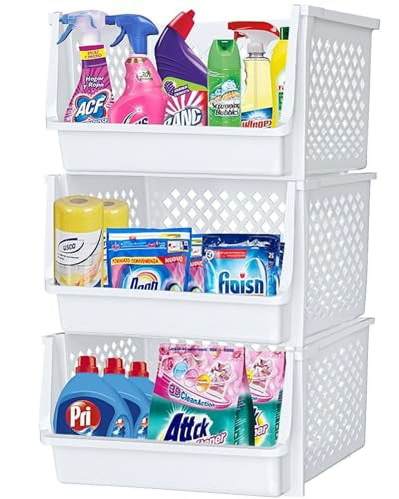 Free Shipping! Skywin Large Plastic Stackable Storage Bins for Pantry ...