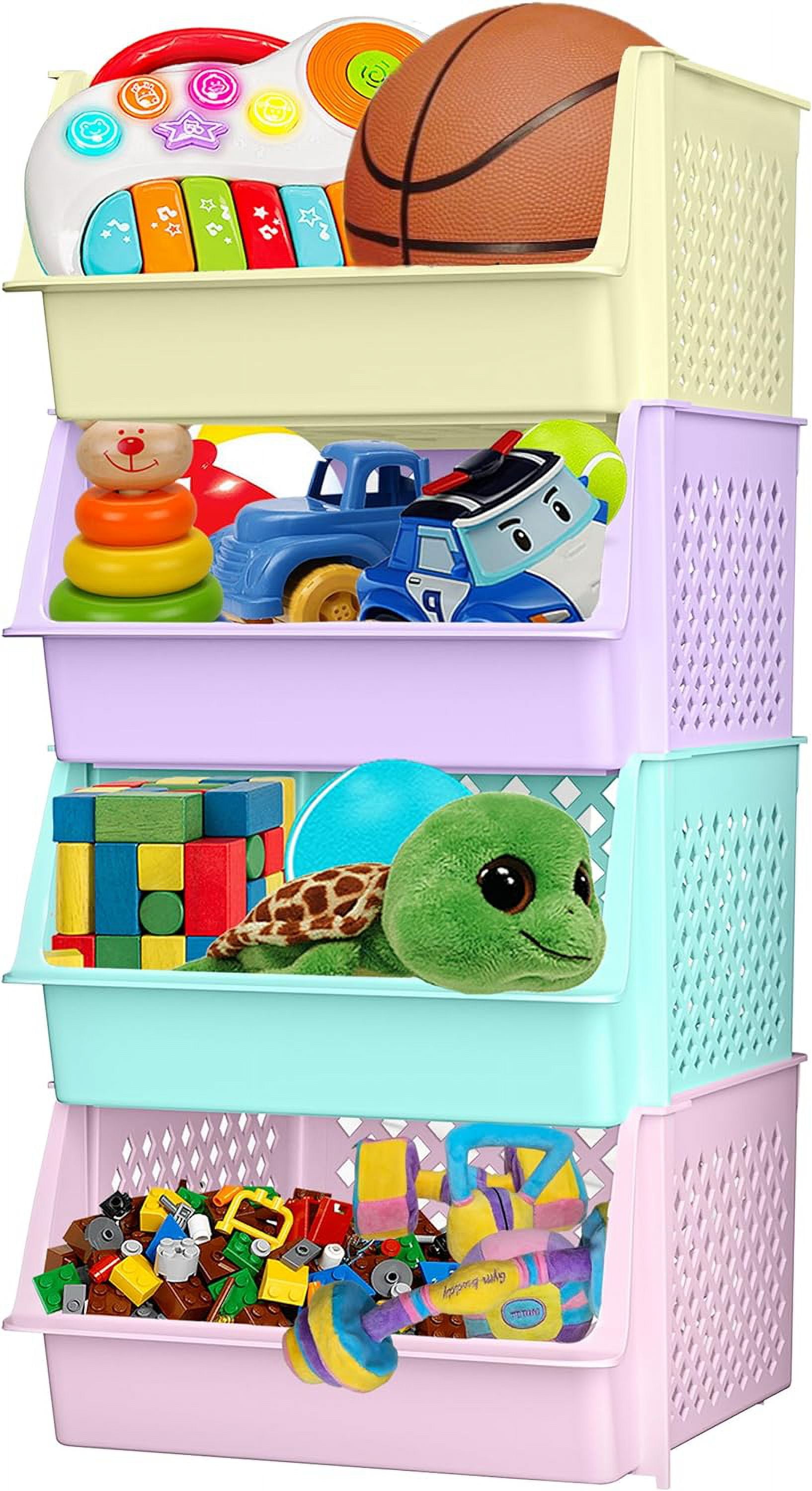 Skywin Large Stackable Storage Bins for Pantry, Multi - 4 Pack ...