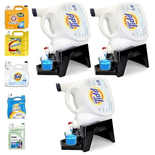 Skywin Laundry Detergent Holder Organizer with Tray - 3 Pack Soap Cup ...