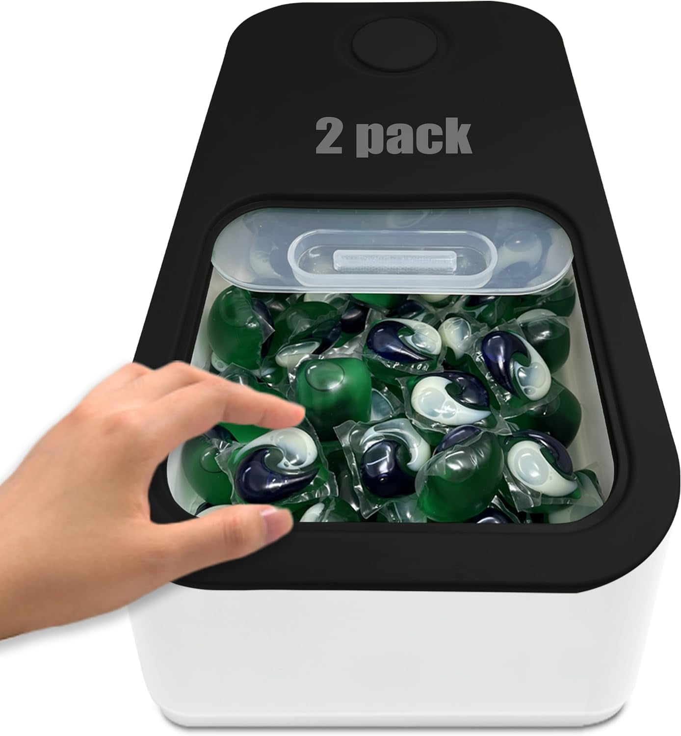 Skywin Laundry Pod Container with Sliding Lid - 2 Pack Stylish Laundry ...