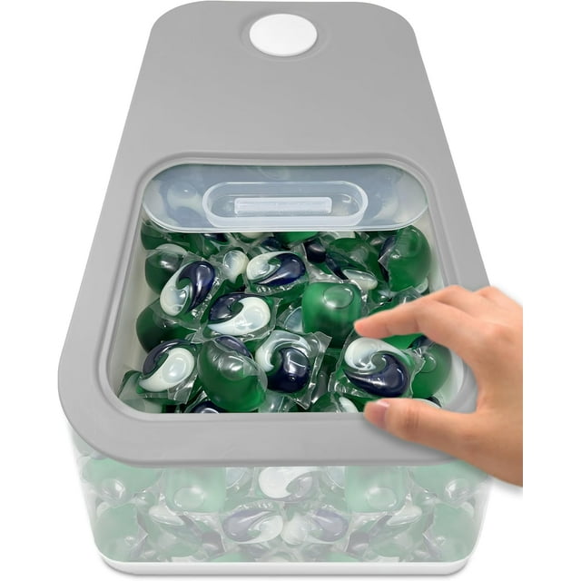 Skywin Laundry Pod Container with Sliding Lid - Stylish Laundry Pod ...