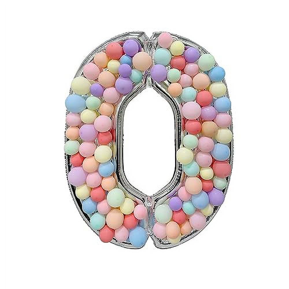 Skywin Number 0 Balloon Frame Silver - 65 Inches (5.42 Feet) Mosaic ...