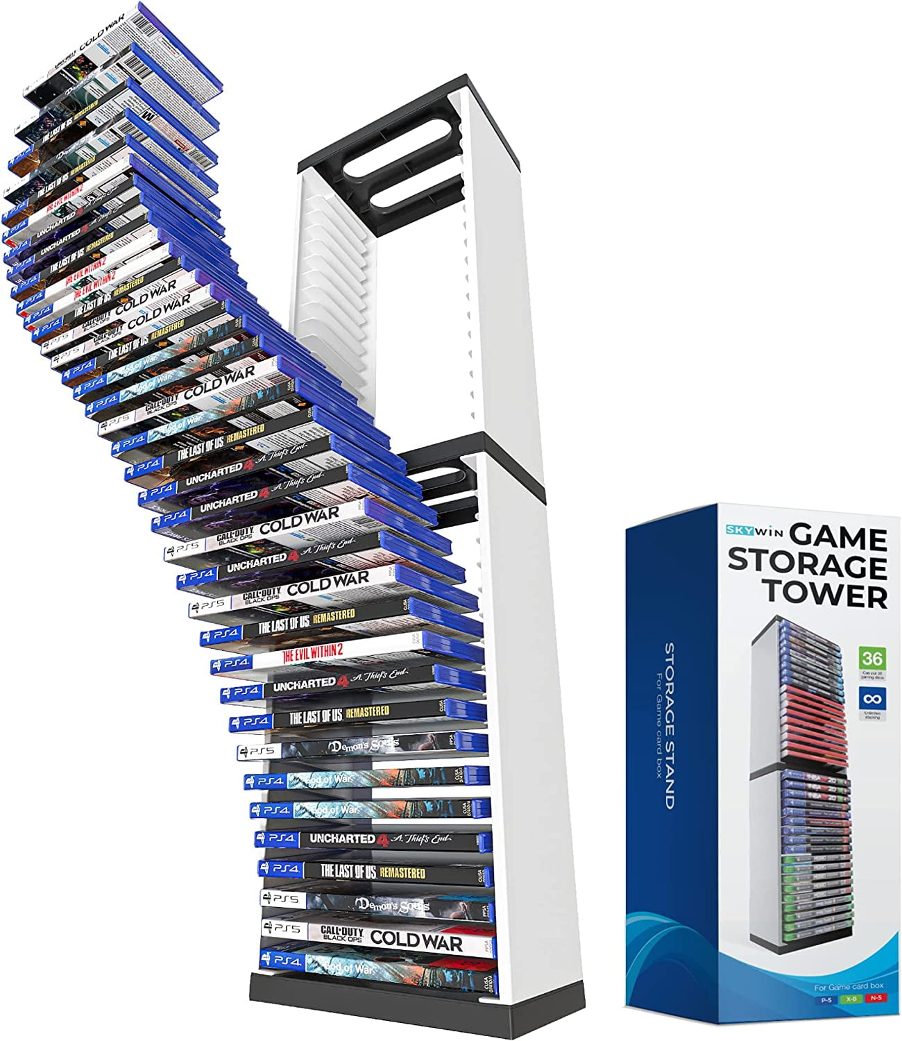 Skywin PS5 Game Holder - 36 Slot Disc Storage Stand for PlayStation ...