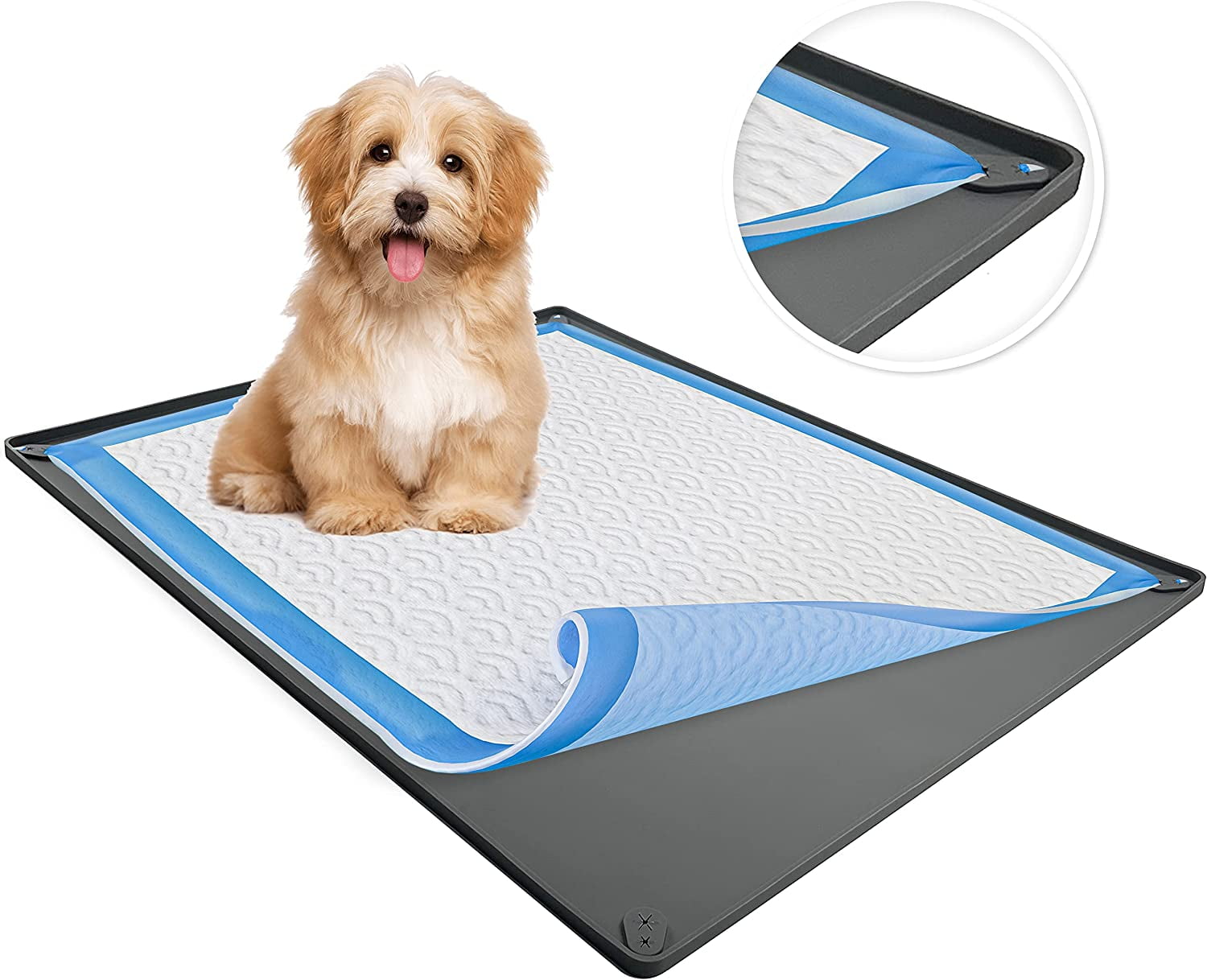 Skywin Dog Pee Pad Holder - 28 x 30 Inches, No Spill, Leak-Proof ...