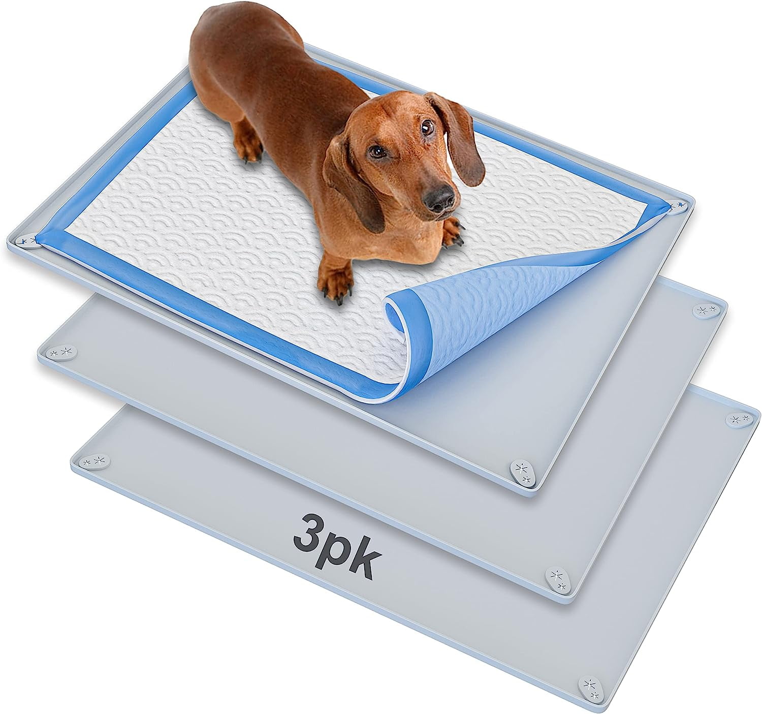 Skywin Pee Pad Holder - No Spill and Leaks Silicone Puppy Pad Holder ...