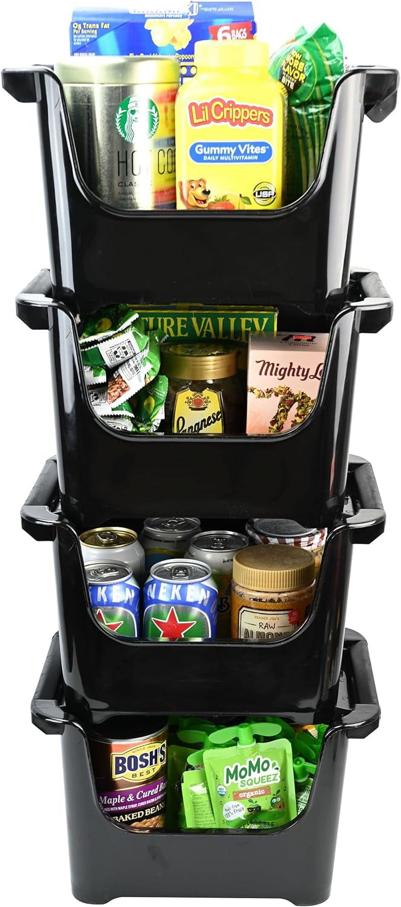 Skywin Curved-Handle Plastic Bathroom Storage Baskets, Black - Walmart ...