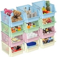 Skywin Plastic Stackable Storage Bins for Pantry - 12-Pack Stackable ...