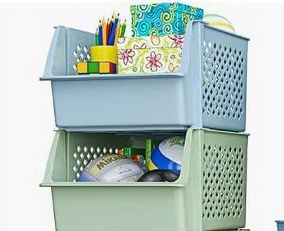 Skywin Plastic Stackable Storage Bins for Pantry - Stackable Bins For ...