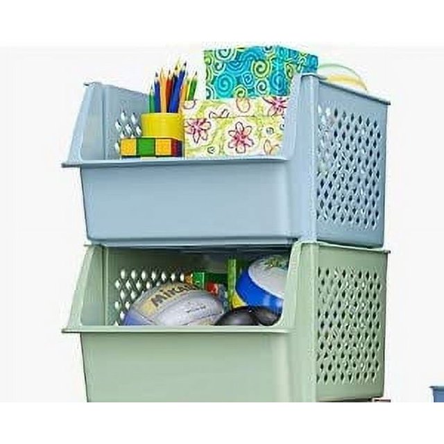 Skywin Plastic Stackable Storage Bins for Pantry - Stackable Bins For ...