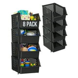 Skywin Stackable Storage Bins for Pantry - Plastic Bins for Organizing ...