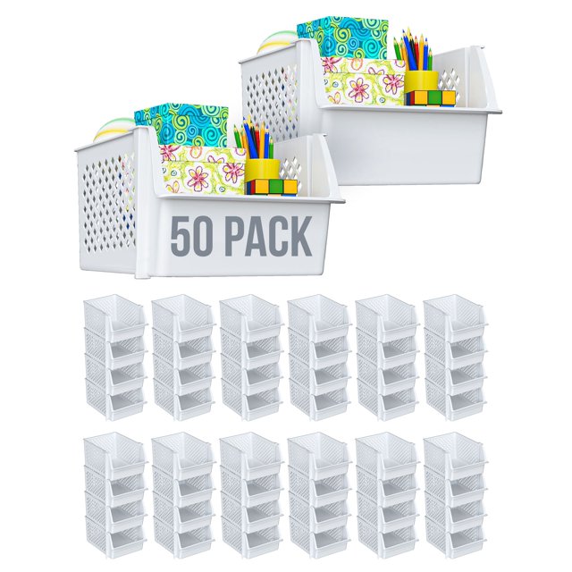 Skywin Plastic Stackable Storage Bins for Pantry - Stackable Bins For ...