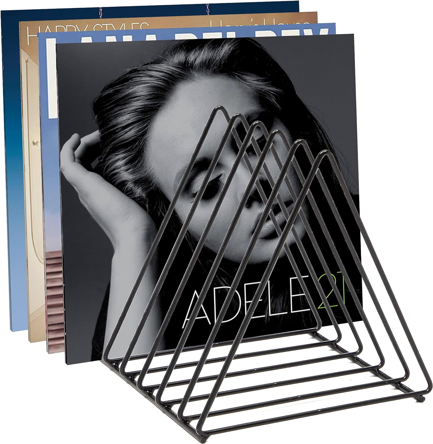 Skywin Triangle Vinyl Record Organizer - Space Saving Stand, Holds 60 ...
