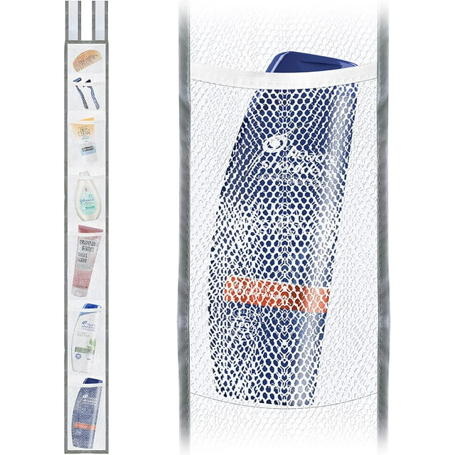 Skywin Shower Liner With Pockets, Hanging Mesh Shower Caddy – 57 x 6 ...