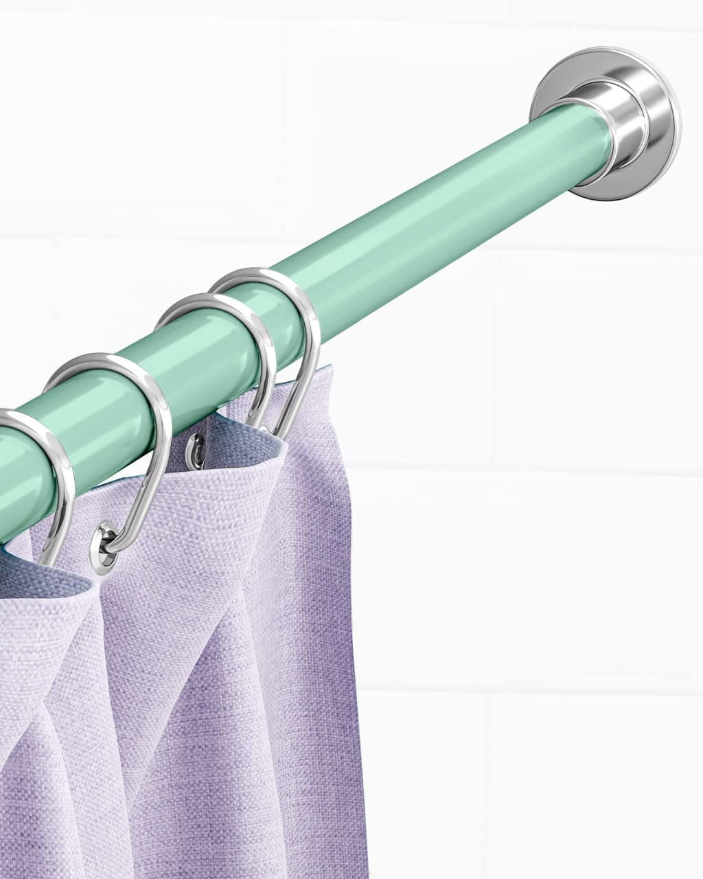 Skywin 2 Pack Turquoise Shower Rod Cover - Durable PVC, Easy-to-Install ...