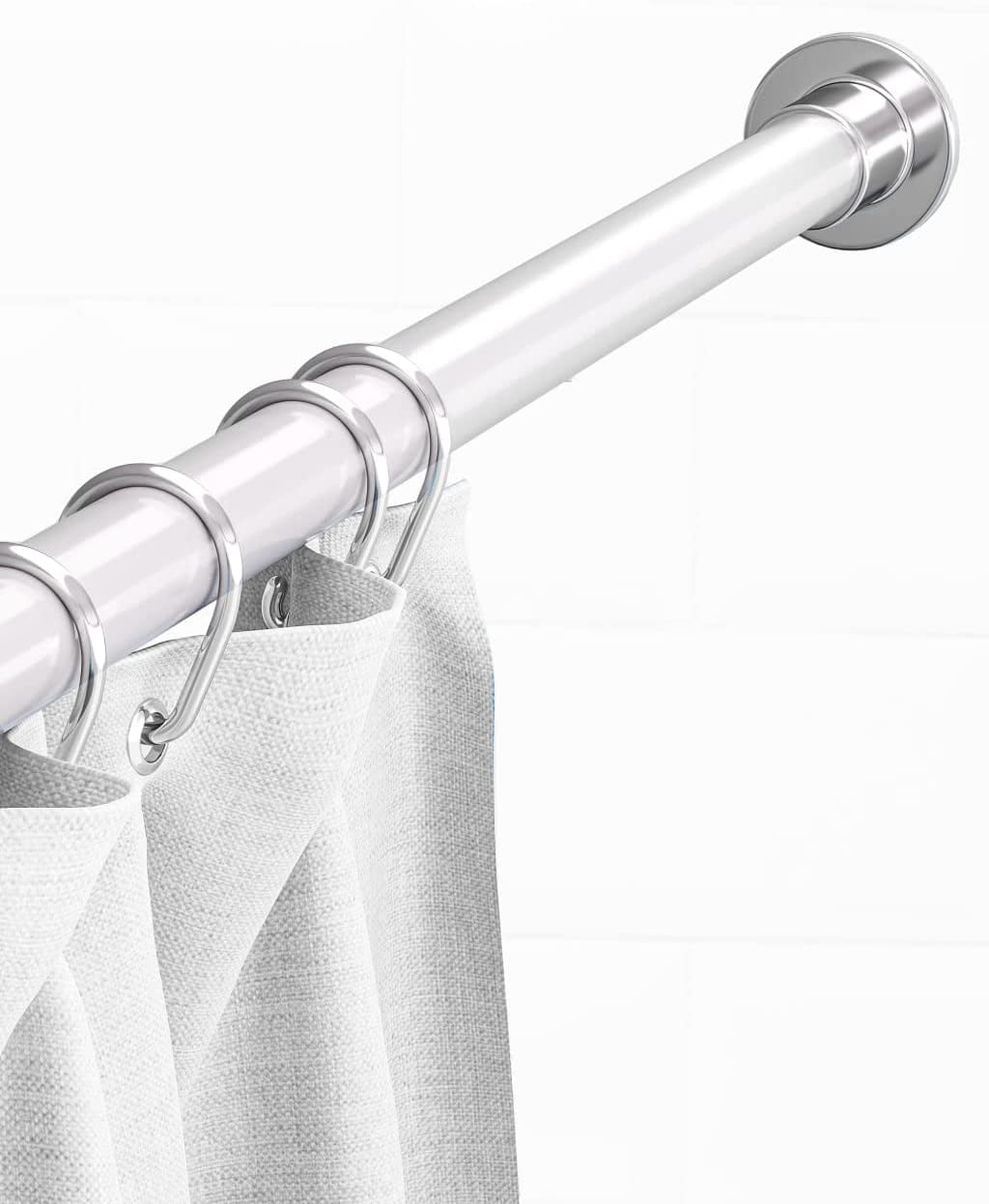 Skywin Shower Rod Cover - 2 Pack Grey, 58in, Easy Glide Sleeve, Durable ...