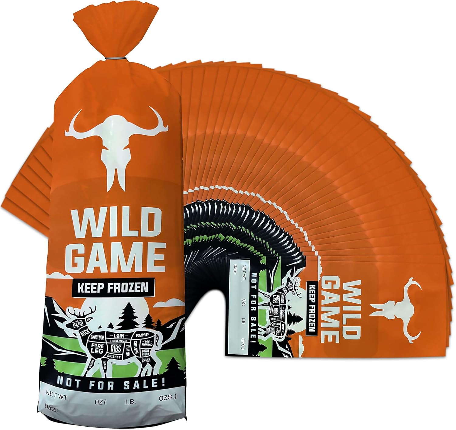 Skywin Wild Game Meat Bags 1Lb, 11 x 4 Inches, Pack of 50 Ground Beef ...