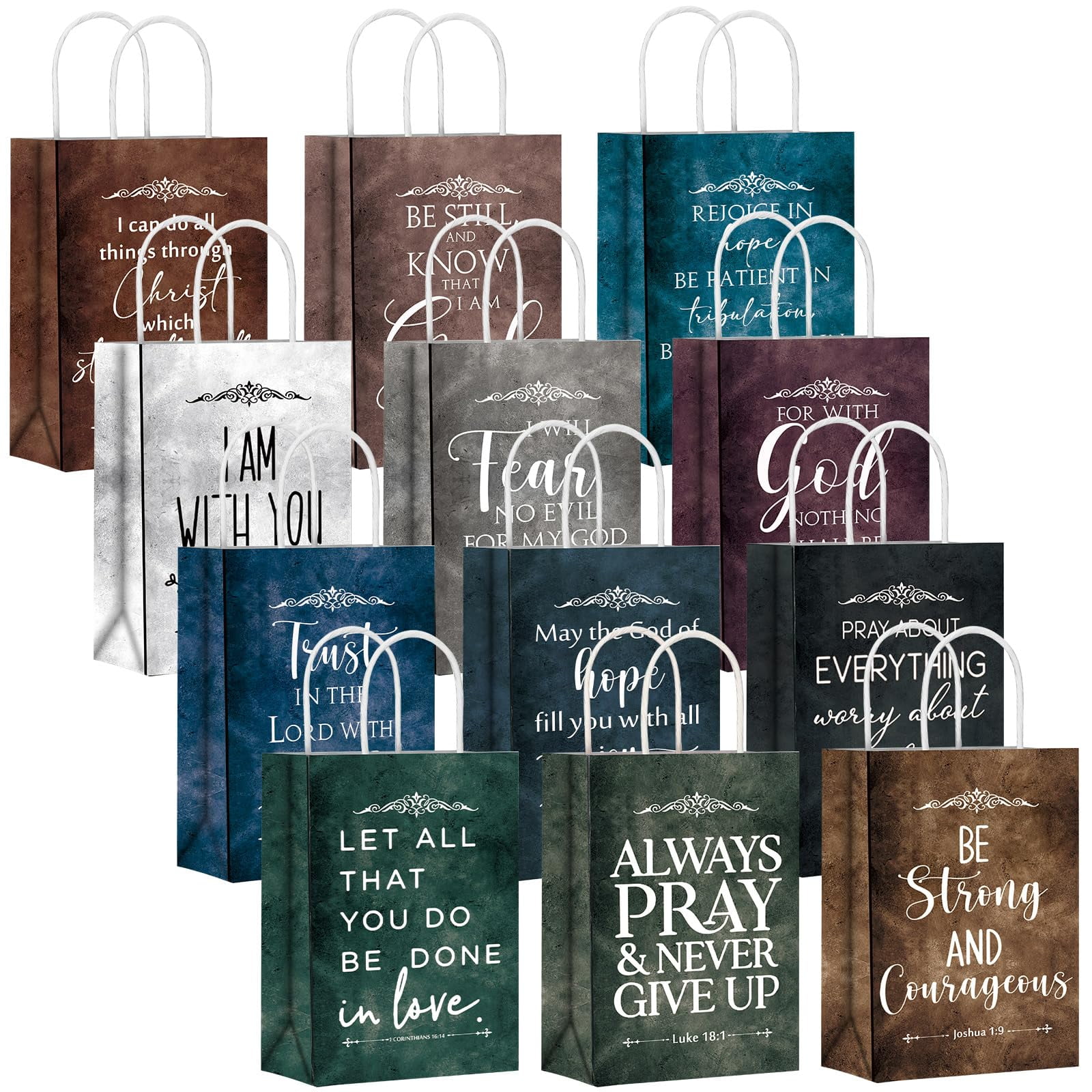 Skyygemm 12 Pcs Christian YPF5 Gift Bags Bulk Religious Paper Bags ...