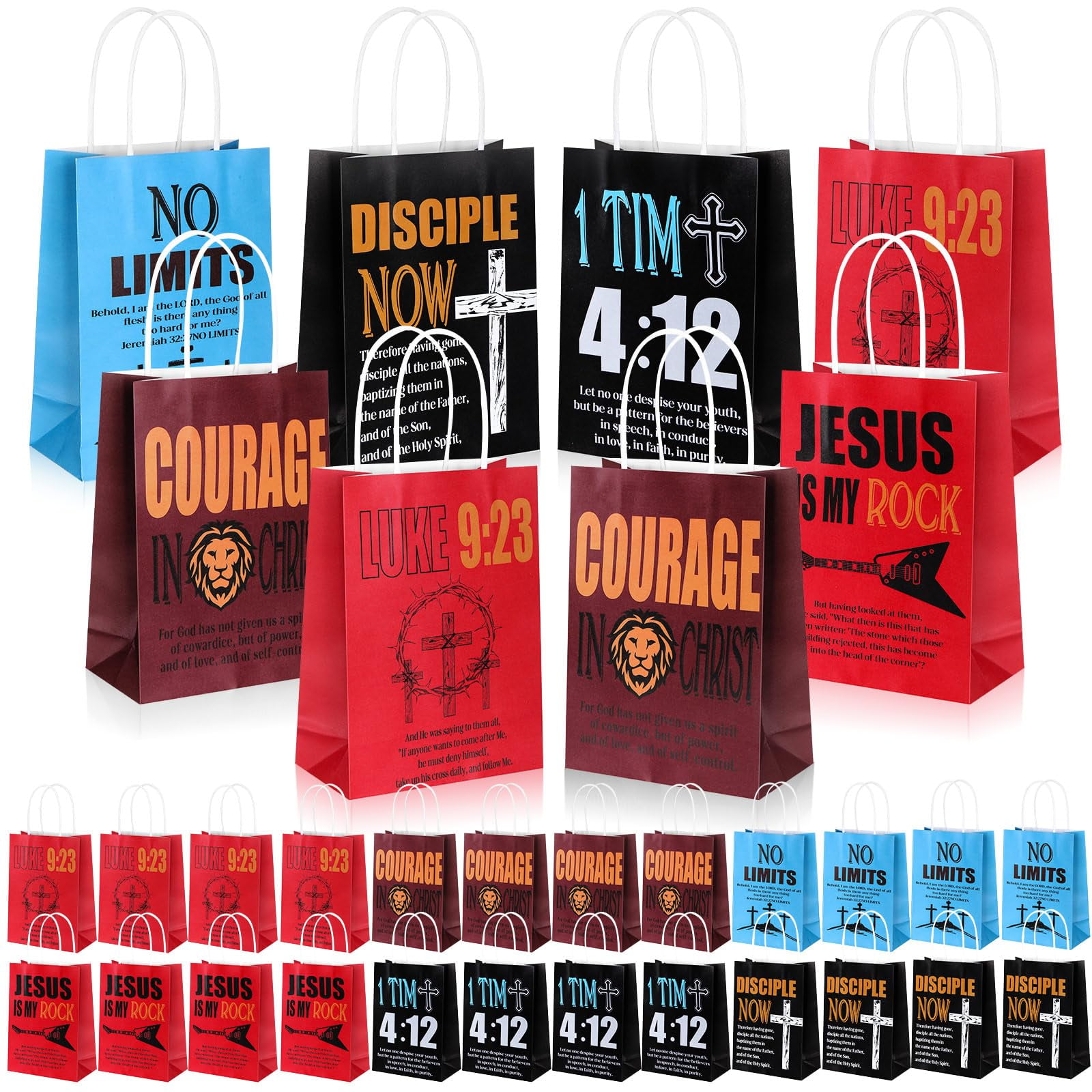 Skyygemm 30 Pcs Christian Religious Gift Paper Bag Verse Treat Bag ...