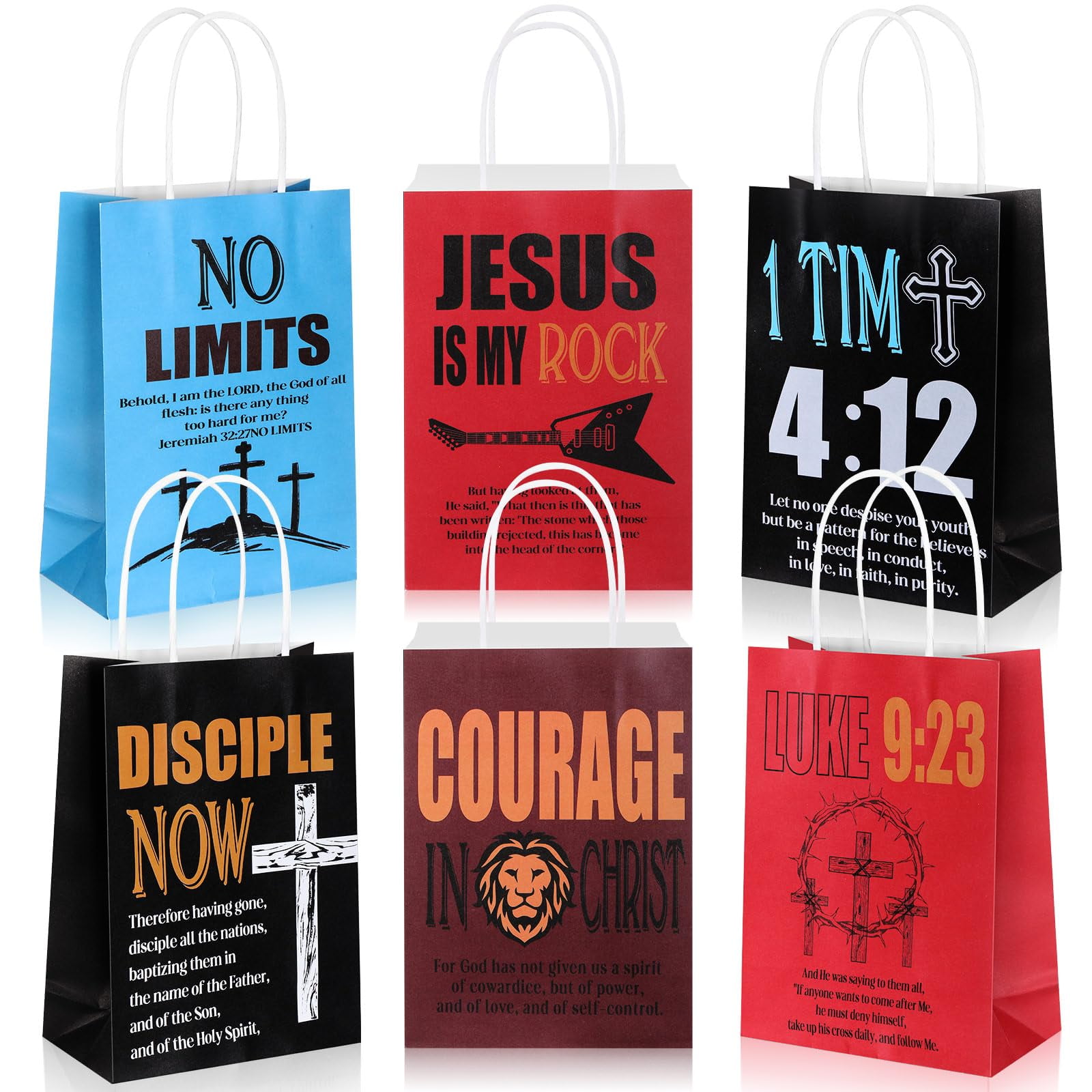 Skyygemm 30 Pcs Religious Bible Verse Gift Bags Bulk Paper Scripture ...