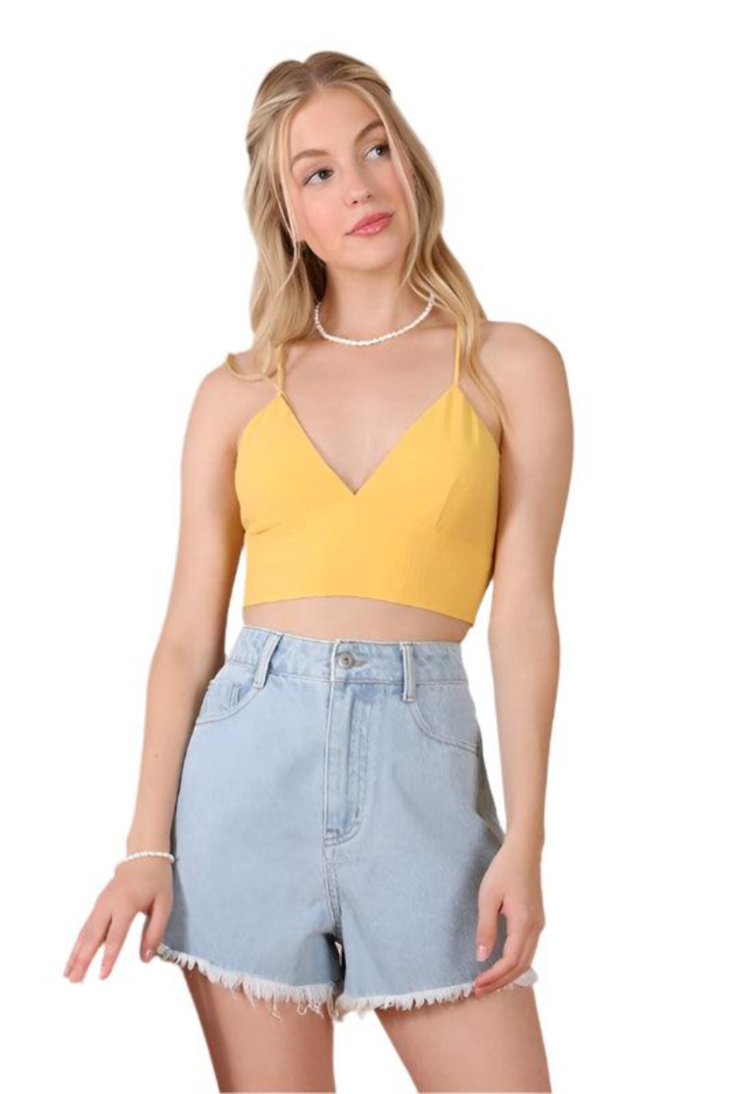 Sl Yellow Crop Tank Top - Walmart.com