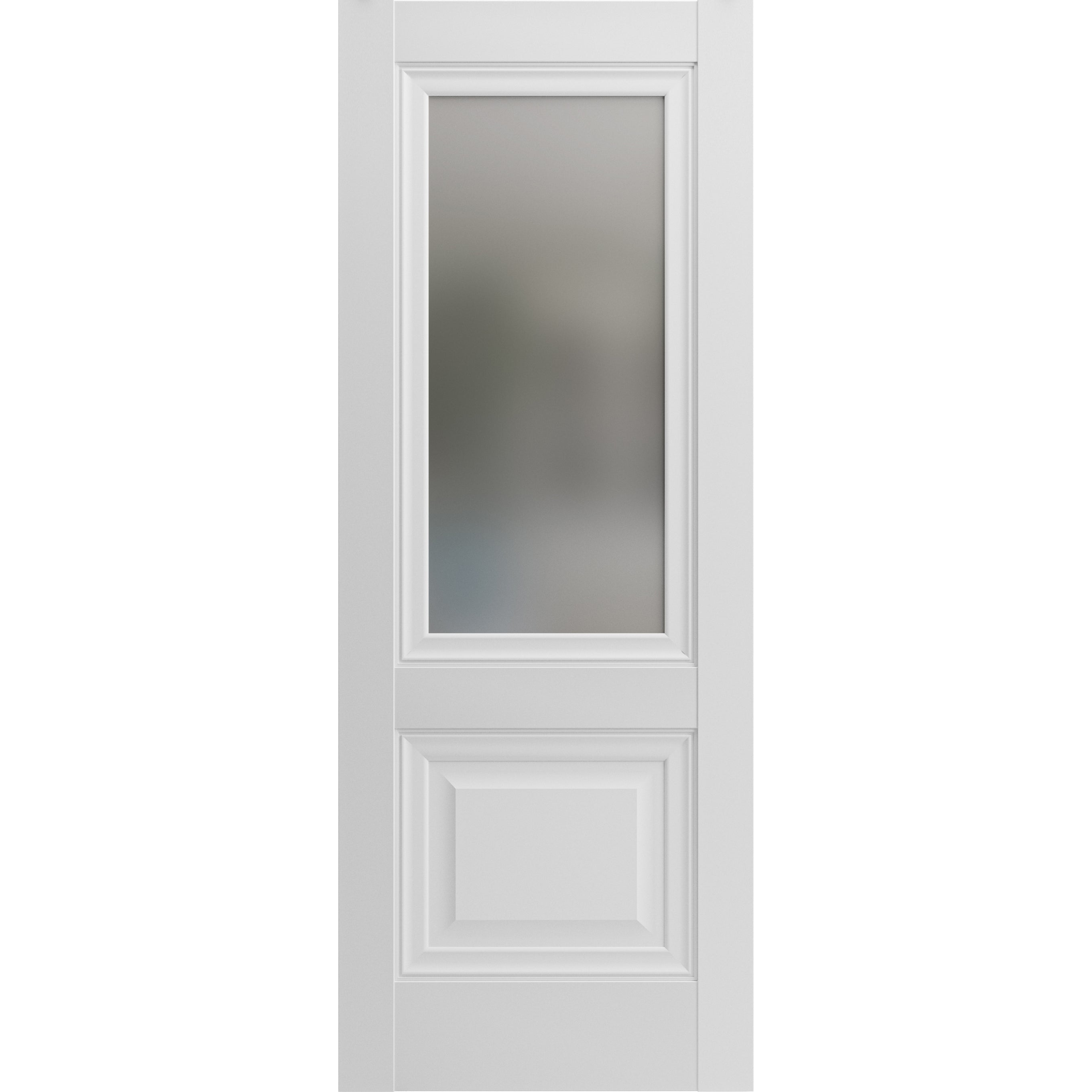 Slab Barn Door Panel 30 x 80 inches | Lucia 8822 White Silk with ...