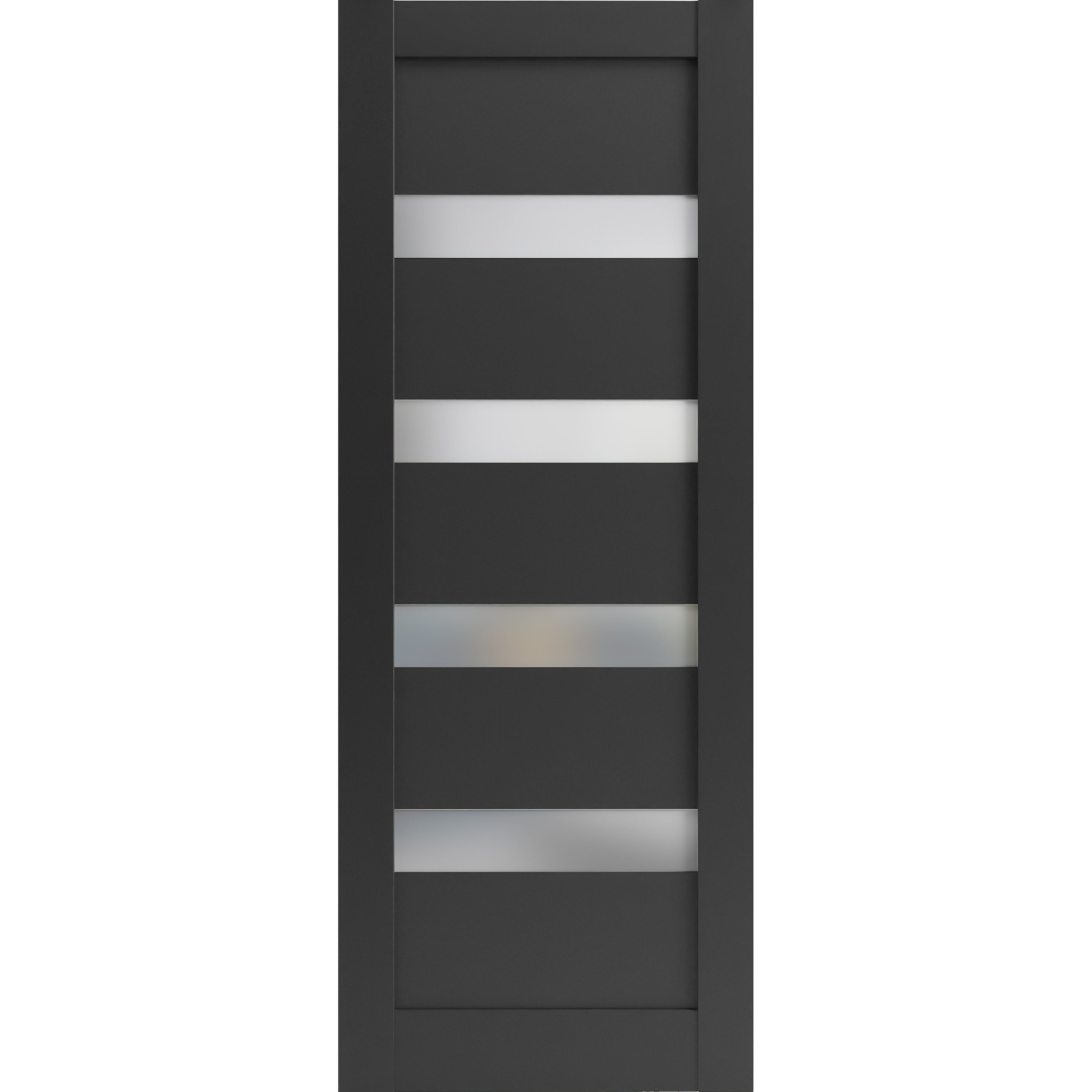 Slab Barn Door Panel 36 x 96 inches | Quadro 4113 Matte Black Frosted ...