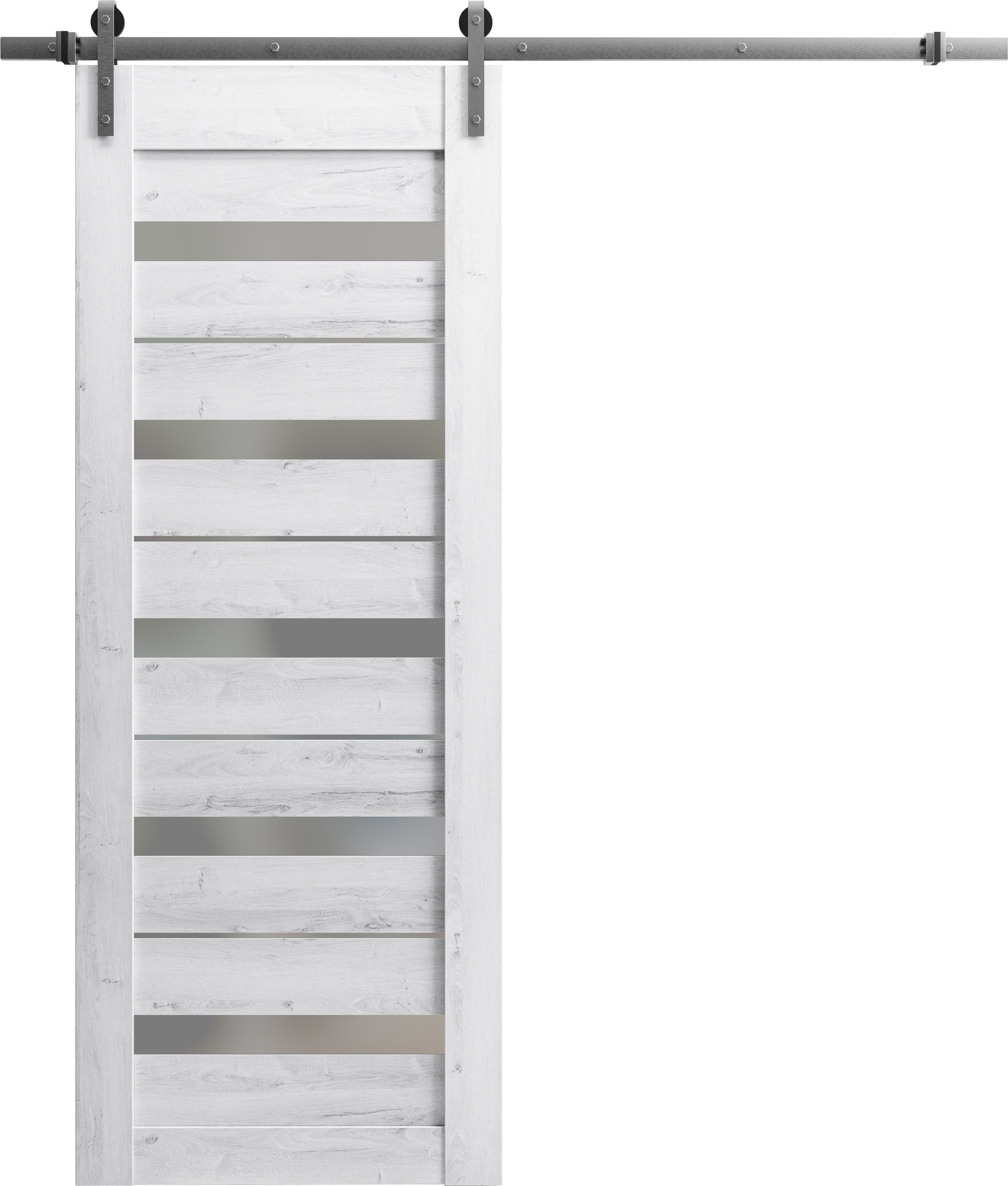 Slab Barn Door Panel 42 x 84 inches | Lucia 2166 Matte Black Clear ...