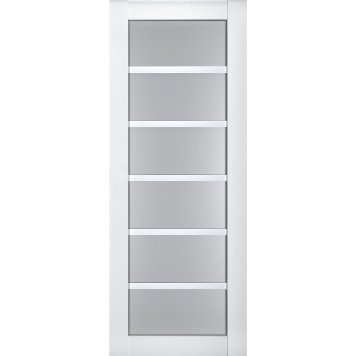 Slab Barn Door Panel Frosted Glass | Veregio 7602 White Silk | Sturdy ...