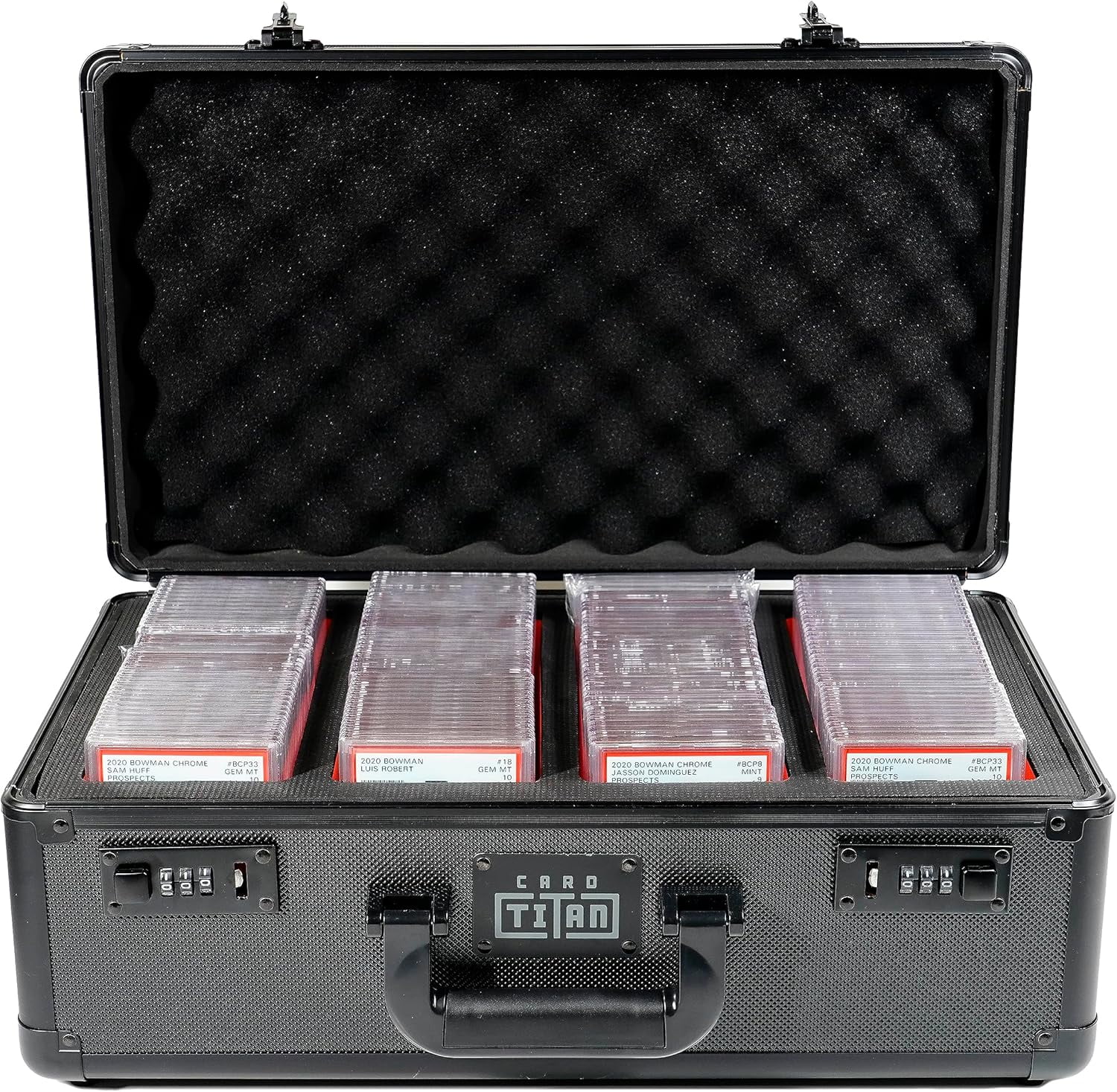 Slab Safe Premium Trading Card Storage Box - 4 Row Lockable Sports Card ...
