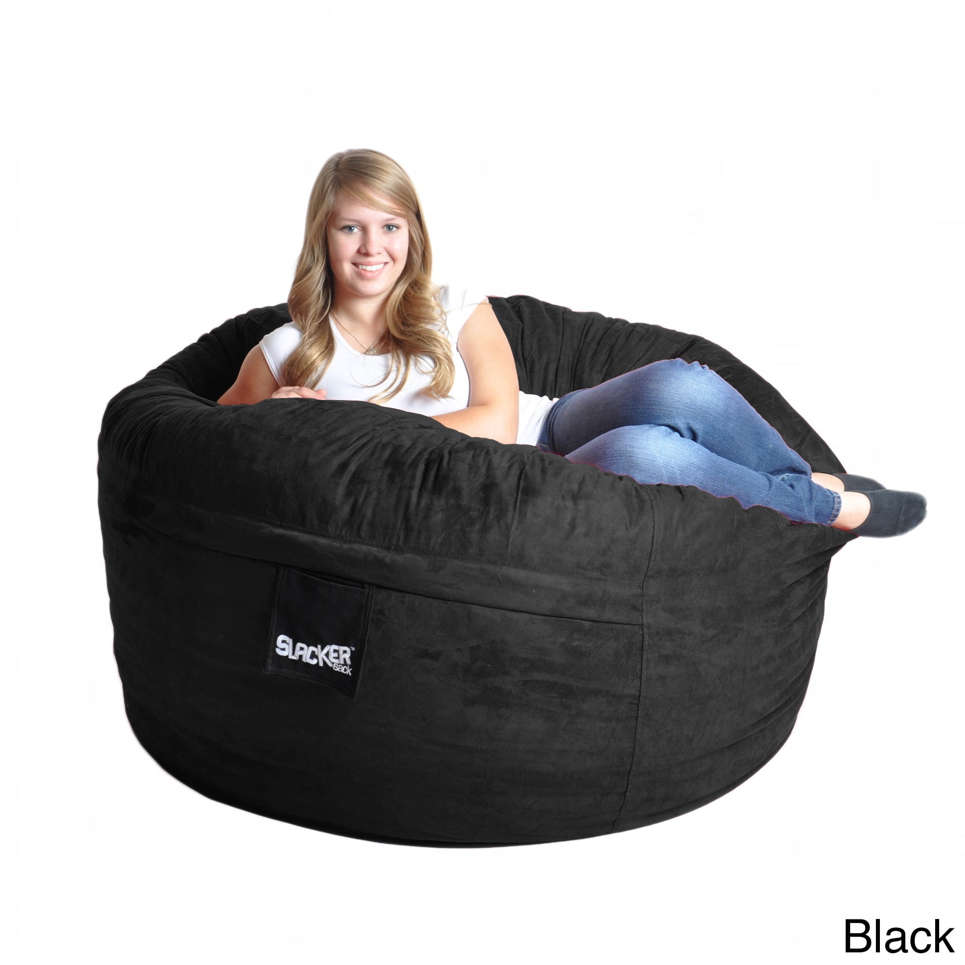 Slacker Sack 5-foot Microfiber and Memory Foam Bean Bag Black - Walmart.com