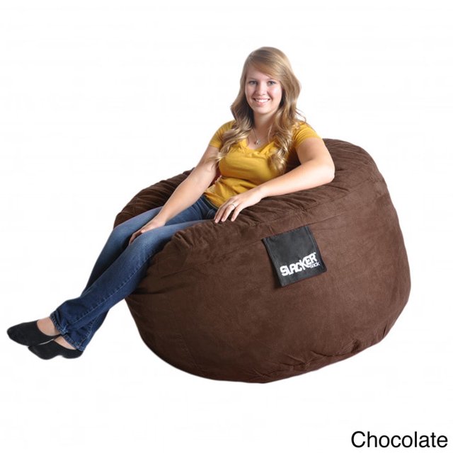 Slacker Sack Round Microfiber and Foam Bean Bag (4' round) Chocolate ...