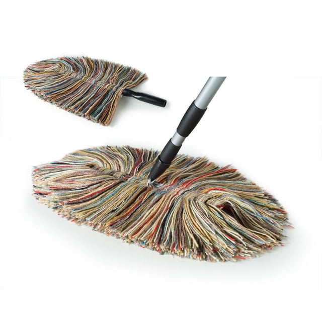 Sladust Big Wooly Wool Dust Mop, Floor Cleaning Sweeping, Long ...