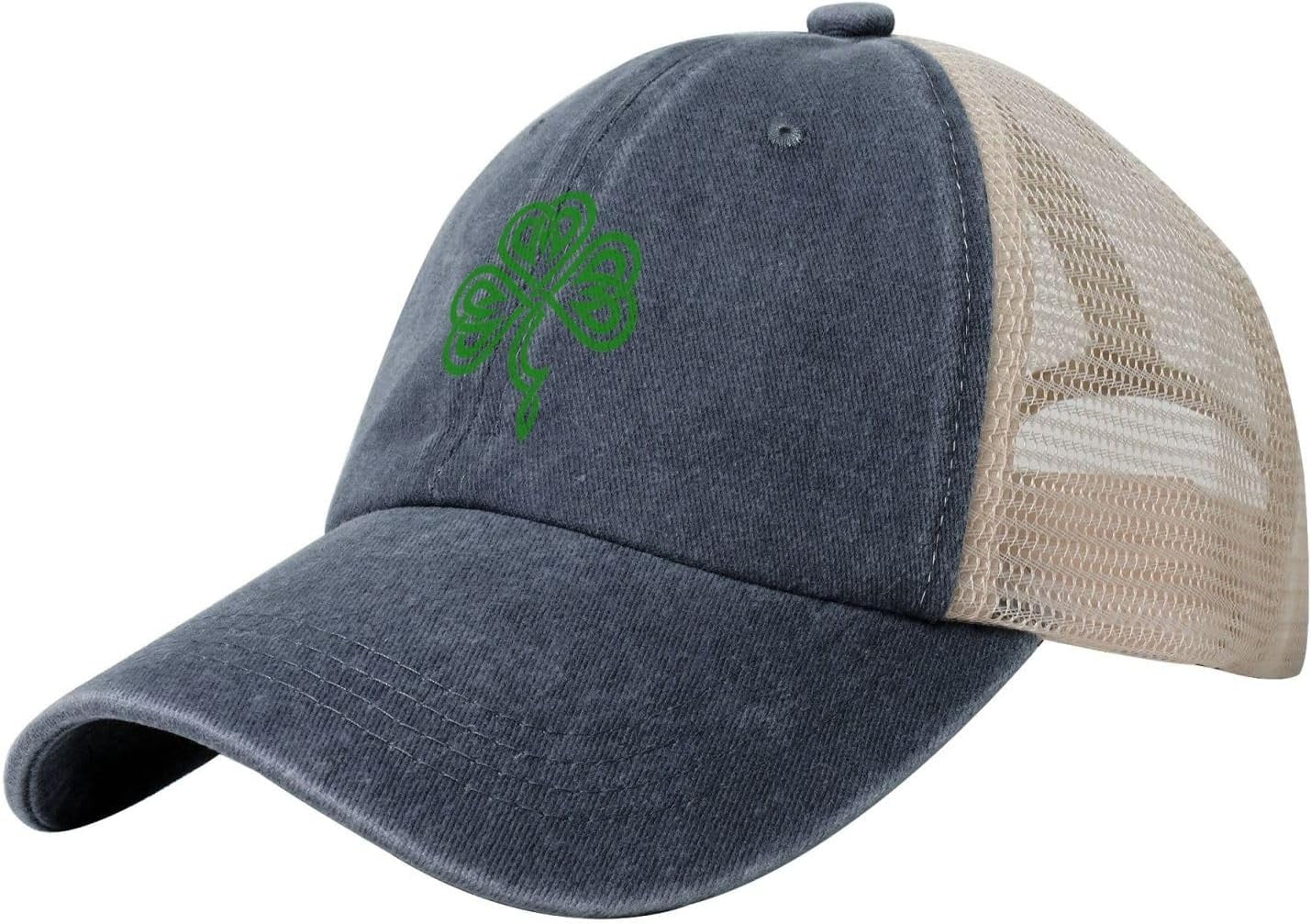 Slainte Shamrock Outdoor Washed Denim Mesh Hat Denim Baseball Cap ...