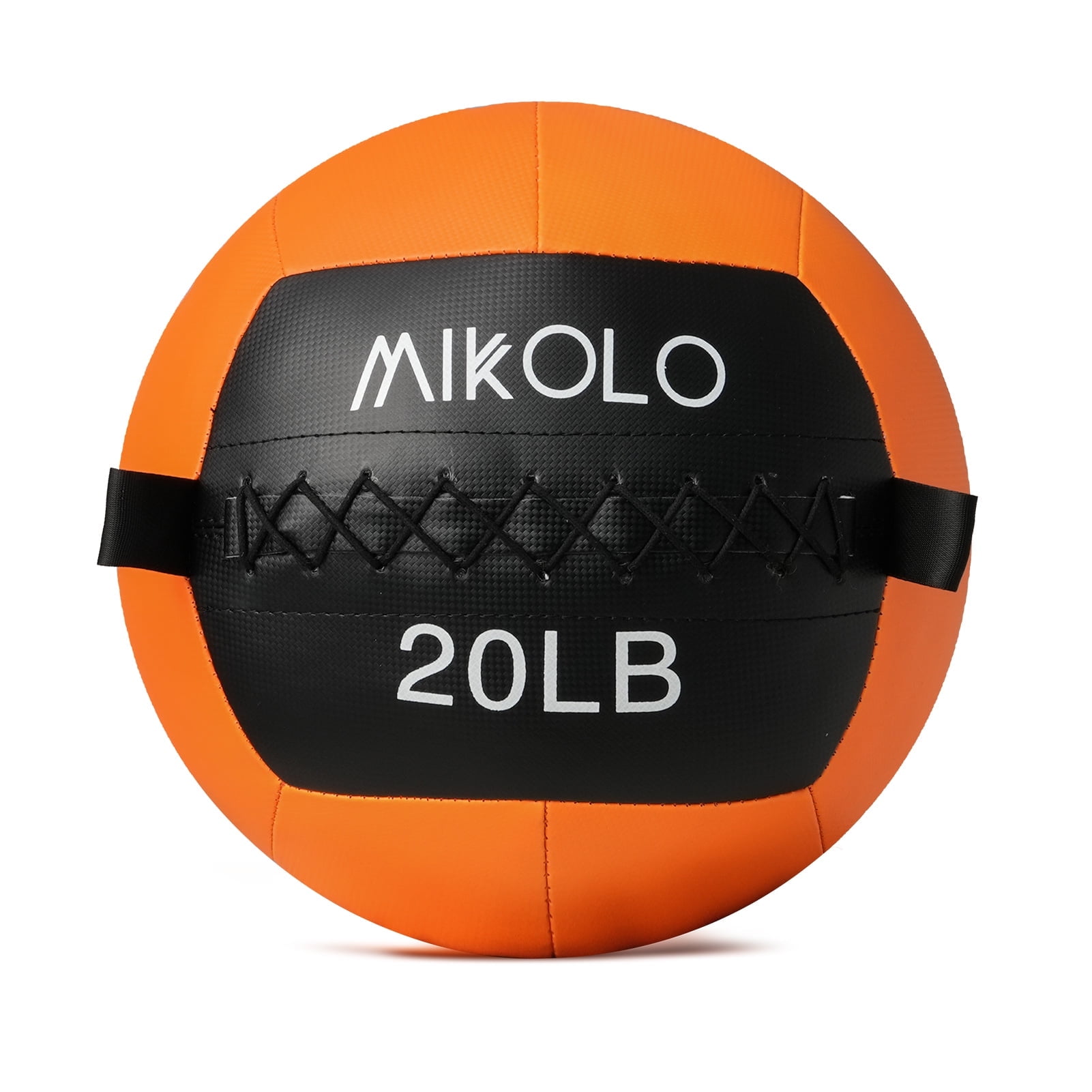 Mikolo Fitness 20LB Wall Ball, Soft Leather Medicine Ball, Orange ...