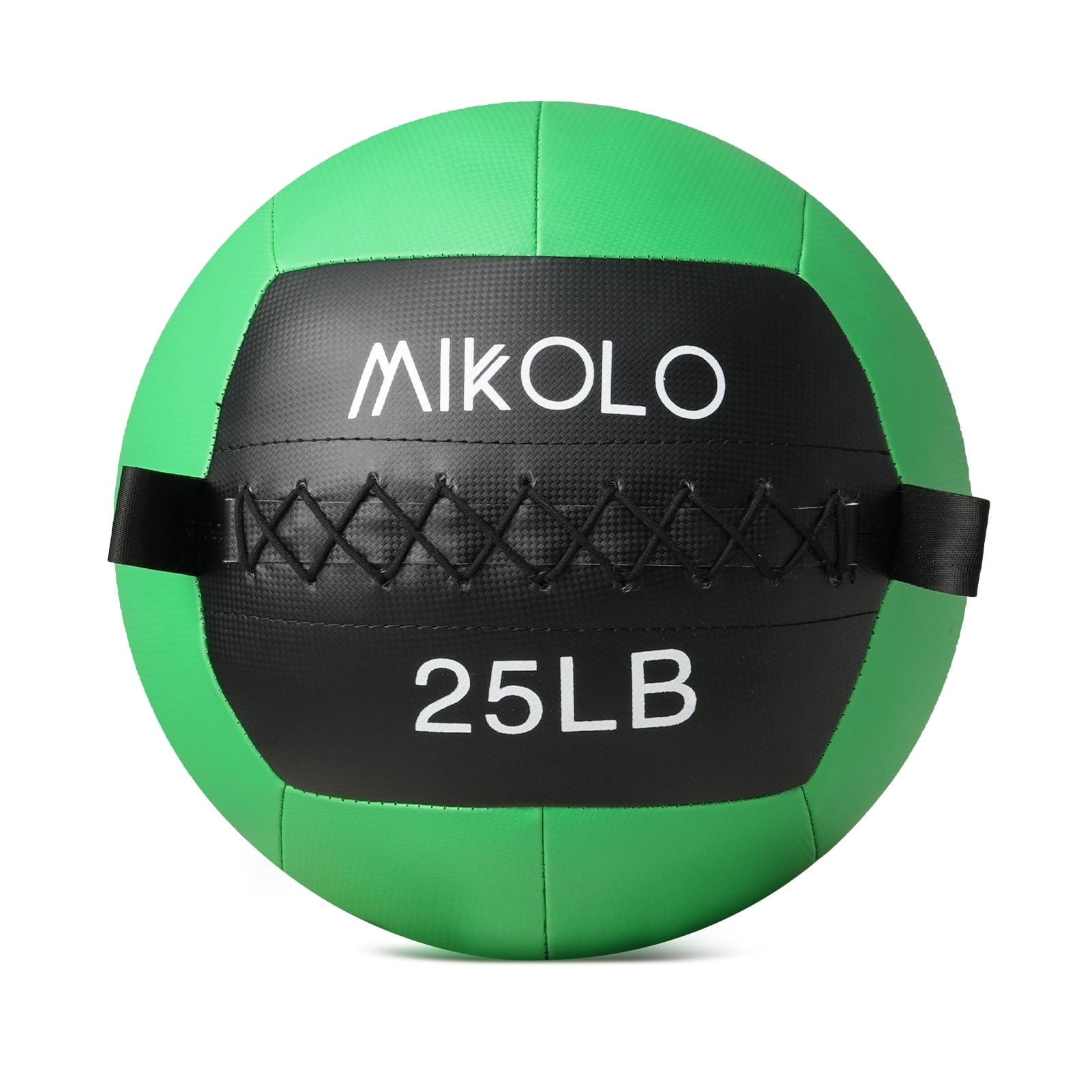 Mikolo Fitness 25LB Wall Ball, Soft Leather Medicine Ball, Green ...