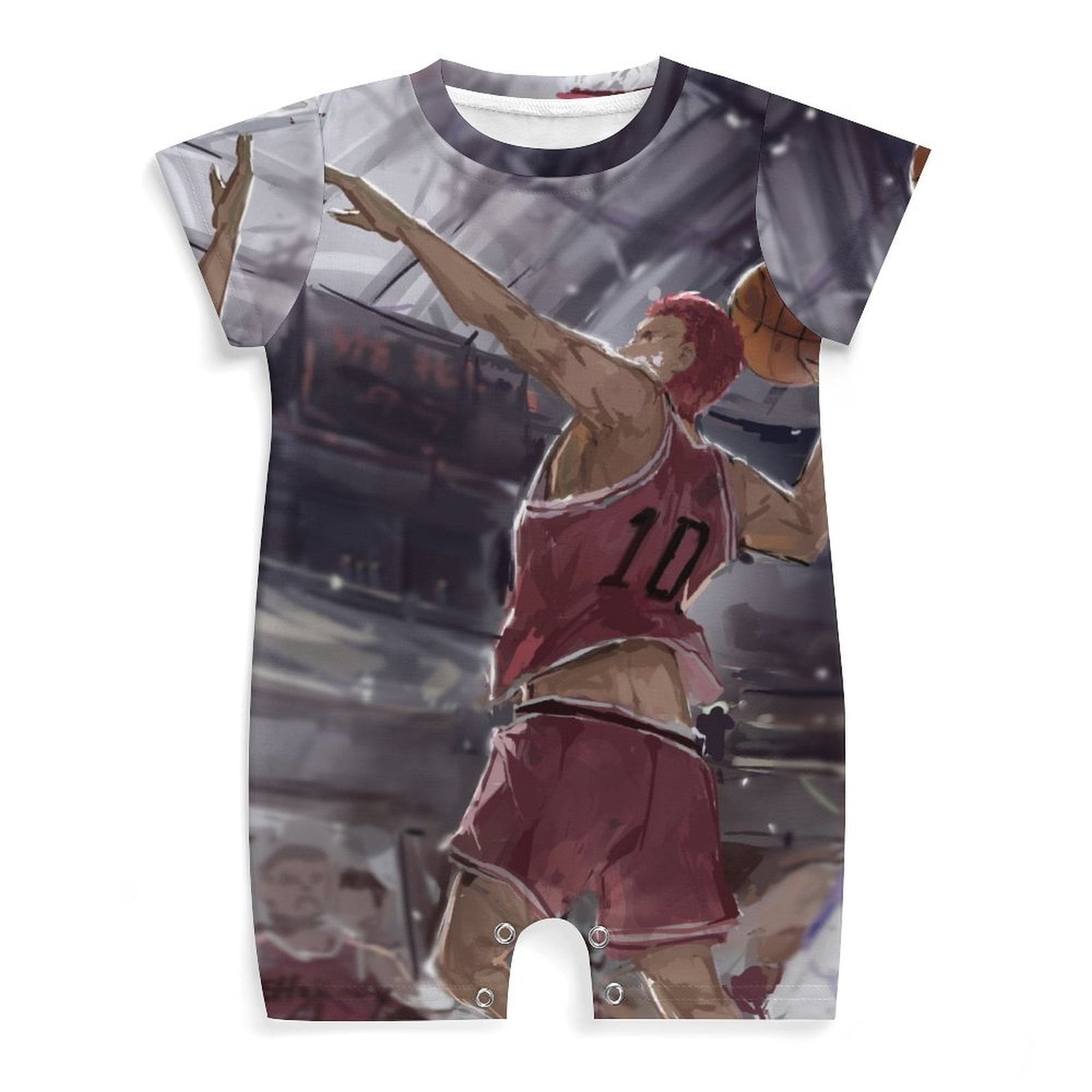 Slam Dunk Baby Boy Girl Short Sleeve Romper Clothing Set Print Cartoon ...