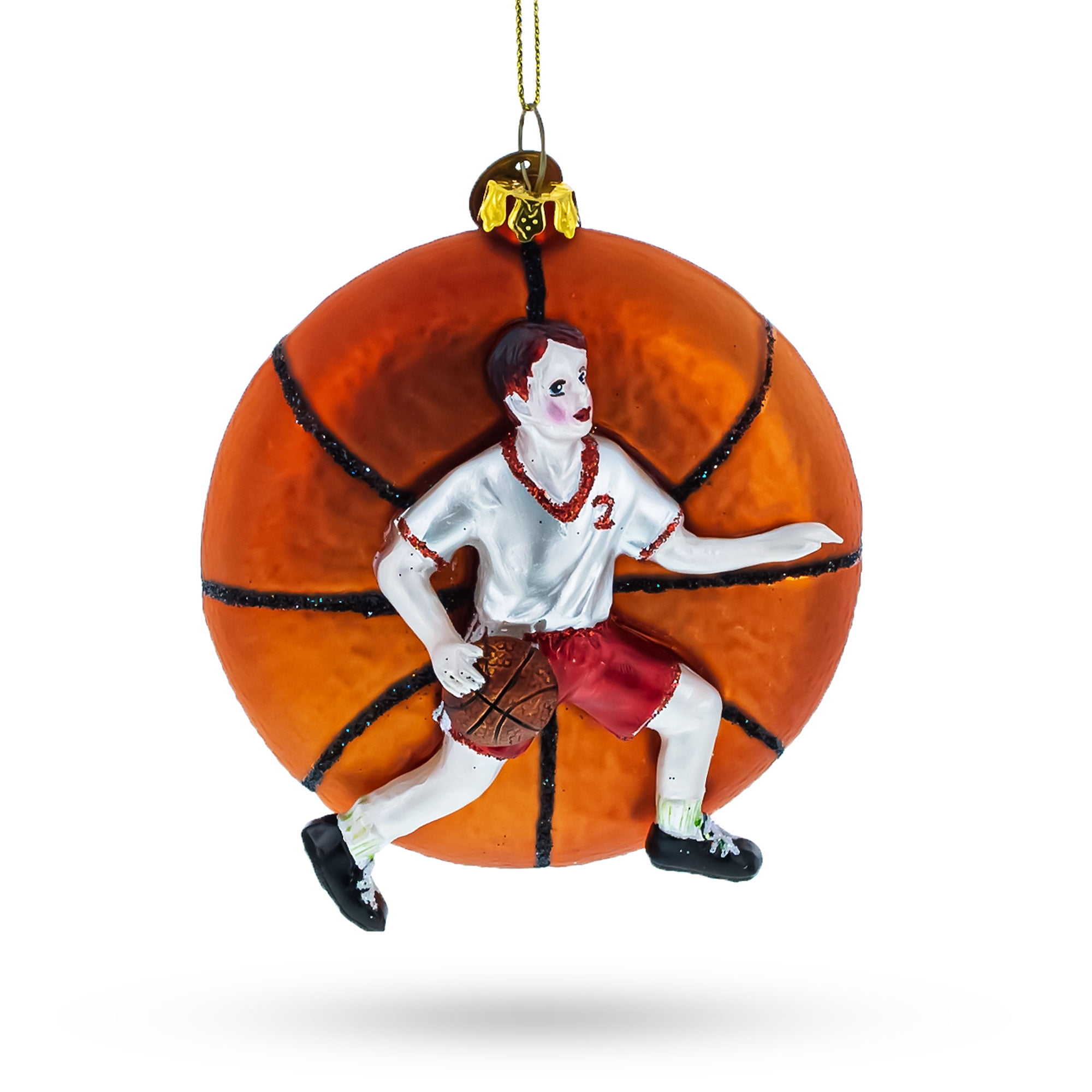 Slam Dunk Basketball Player Blown Glass Christmas Ornament - Walmart.com