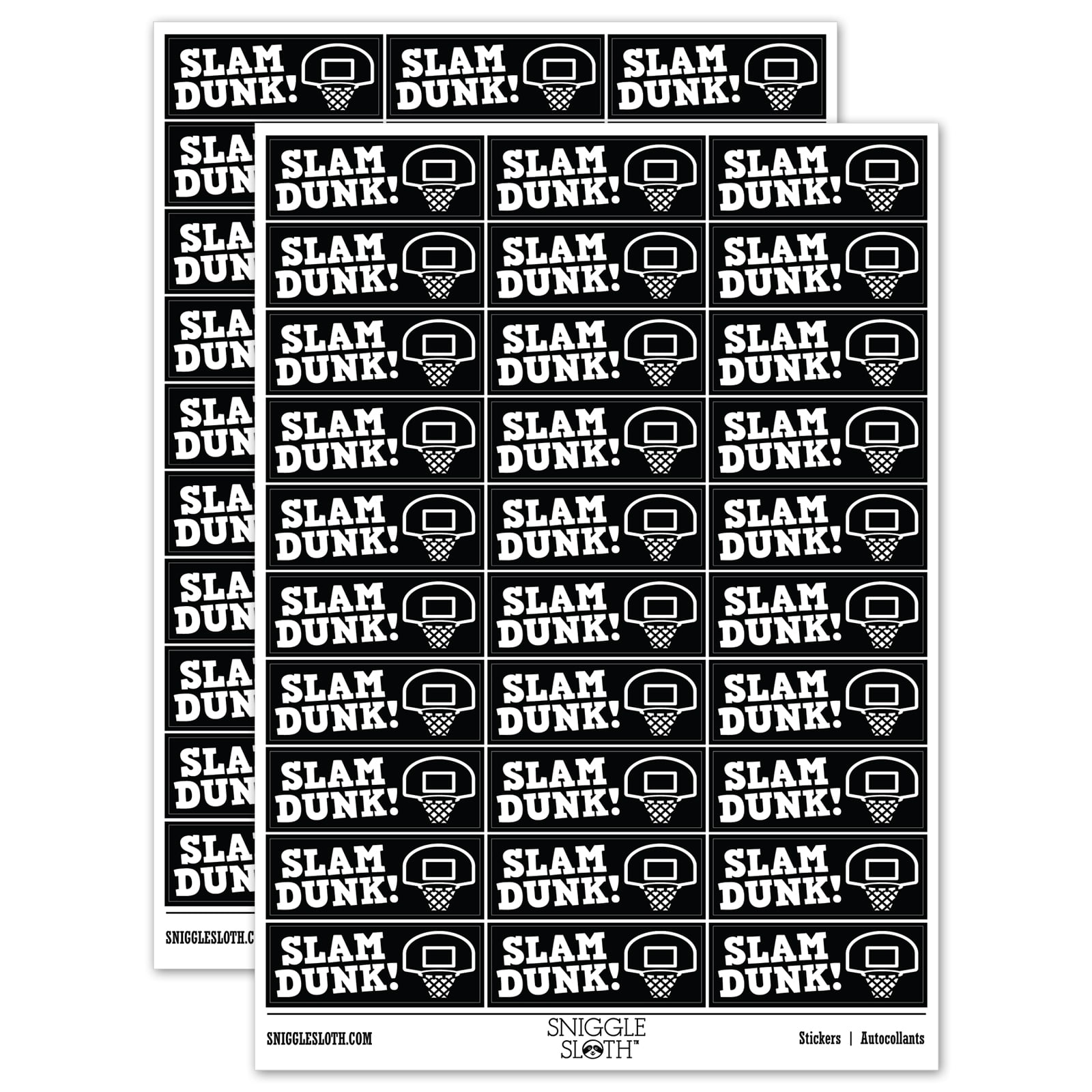 Slam Dunk Basketball Teacher Student School Sticker Set - Black - Matte ...