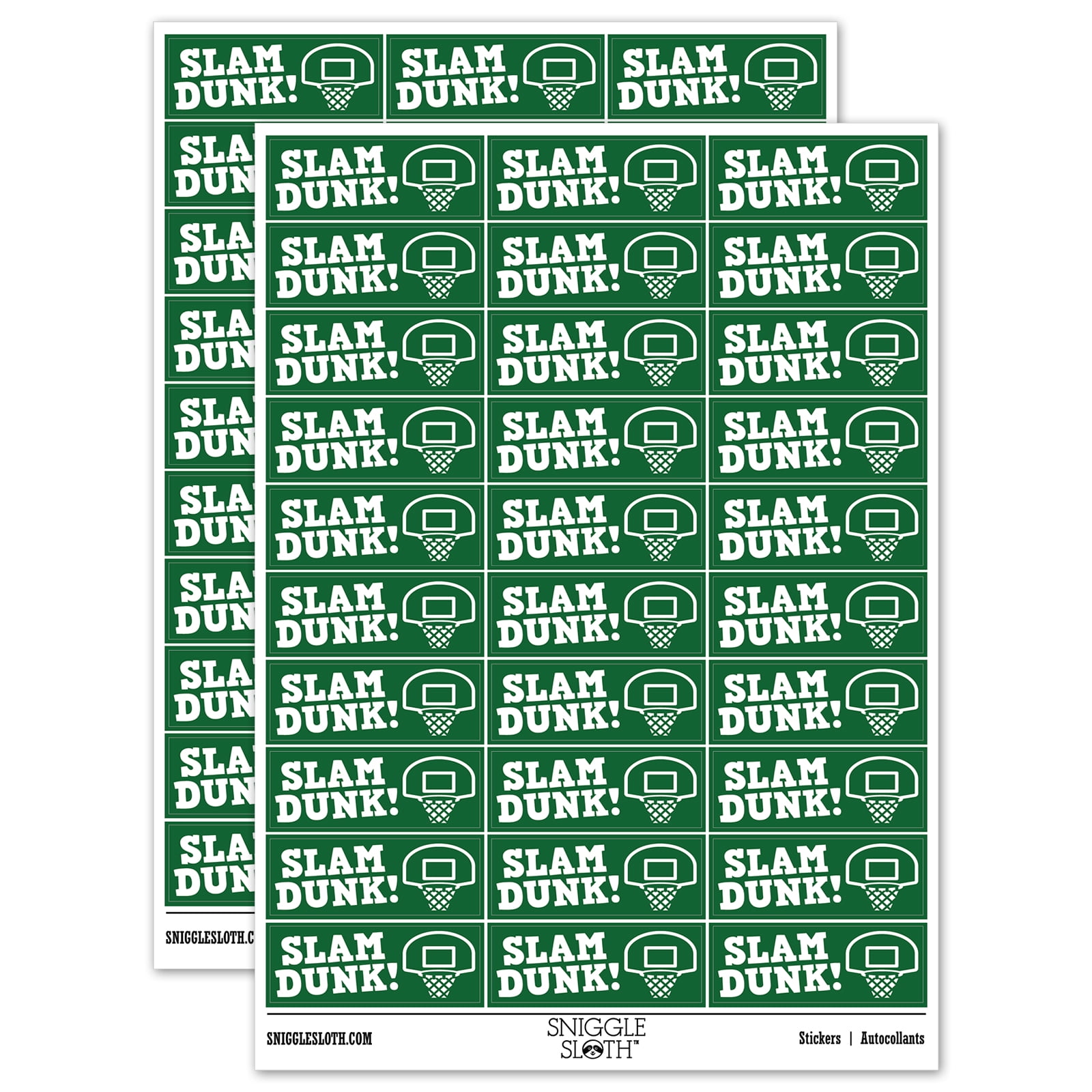 Slam Dunk Basketball Teacher Student School Sticker Set - Dark Green ...