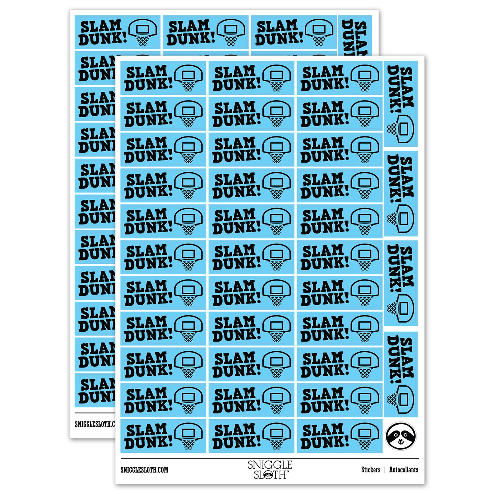 Slam Dunk Basketball Teacher Student School Sticker Set - Light Blue ...