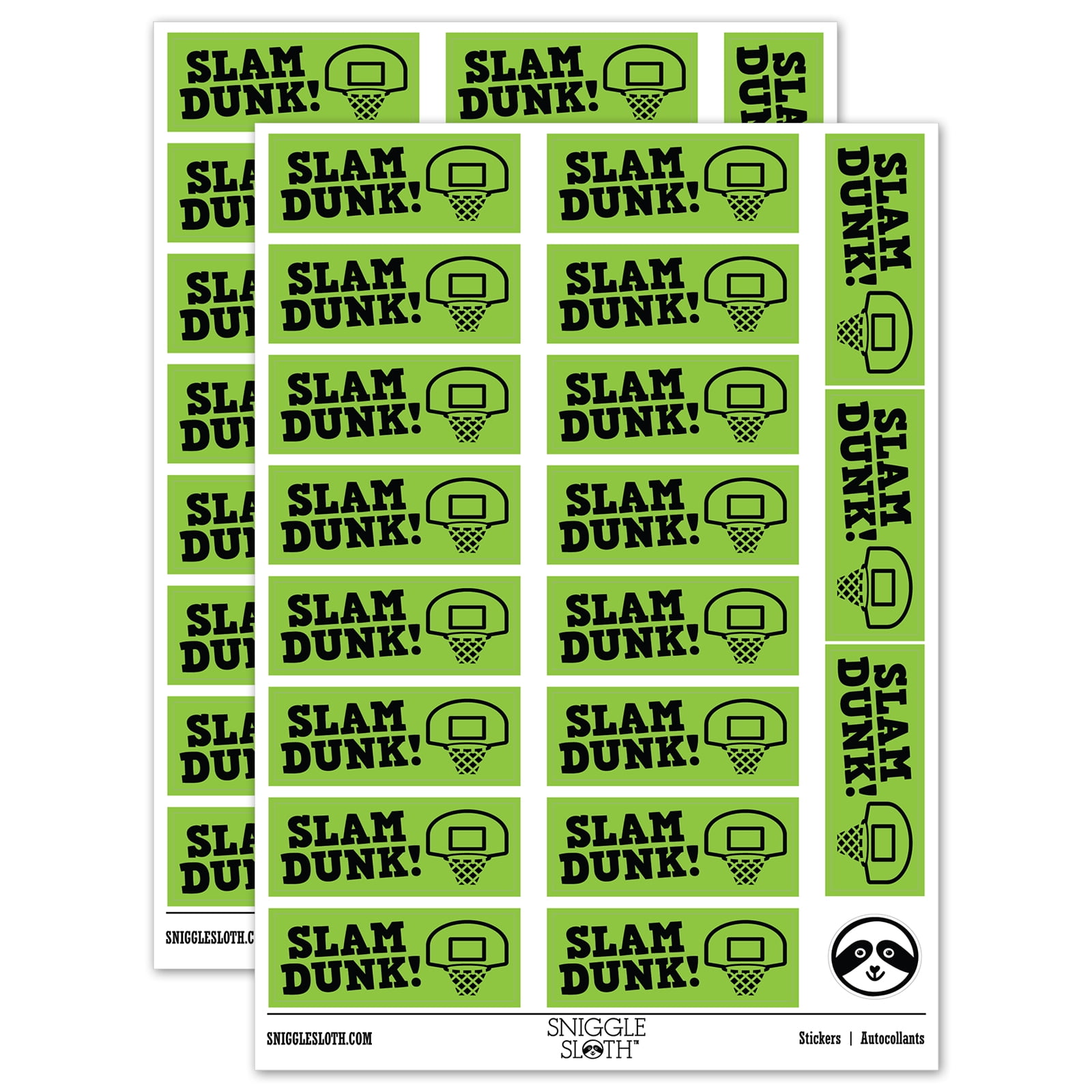 Slam Dunk Basketball Teacher Student School Sticker Set - Light Green ...