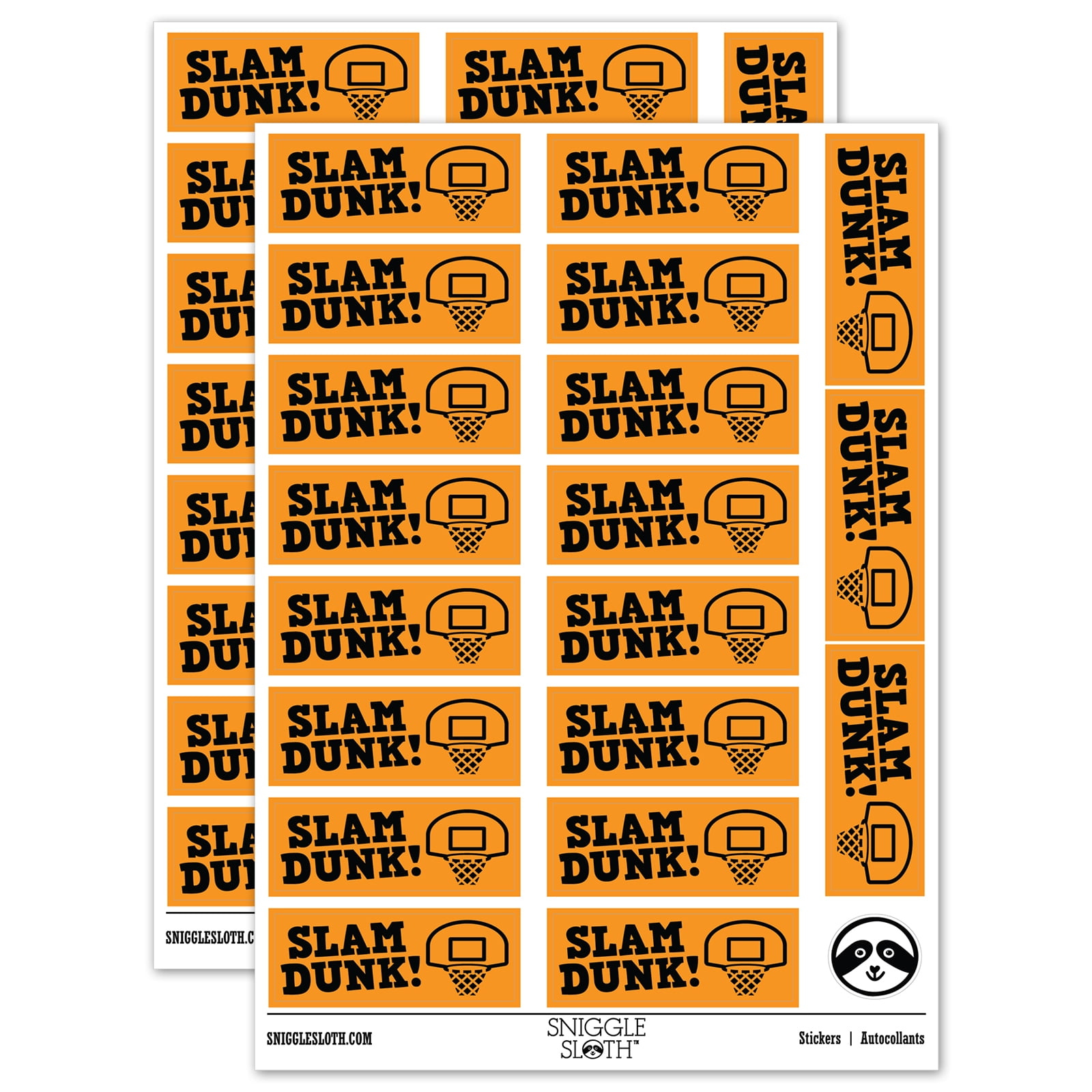 Slam Dunk Basketball Teacher Student School Sticker Set - Orange ...
