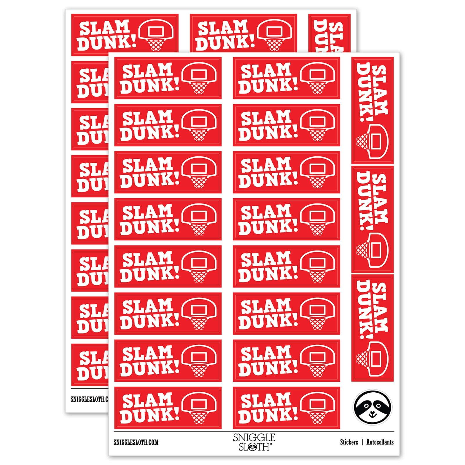 Slam Dunk Basketball Teacher Student School Sticker Set - Red - Gloss ...