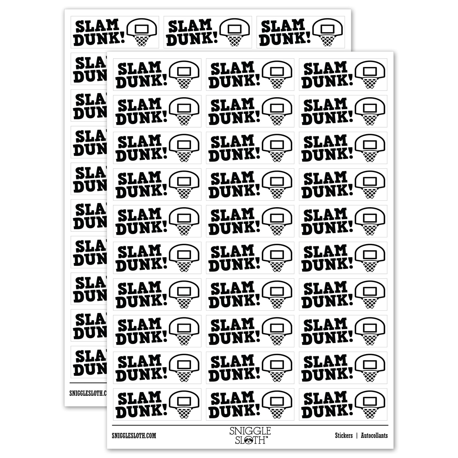 Slam Dunk Basketball Teacher Student School Sticker Set - White - Matte ...