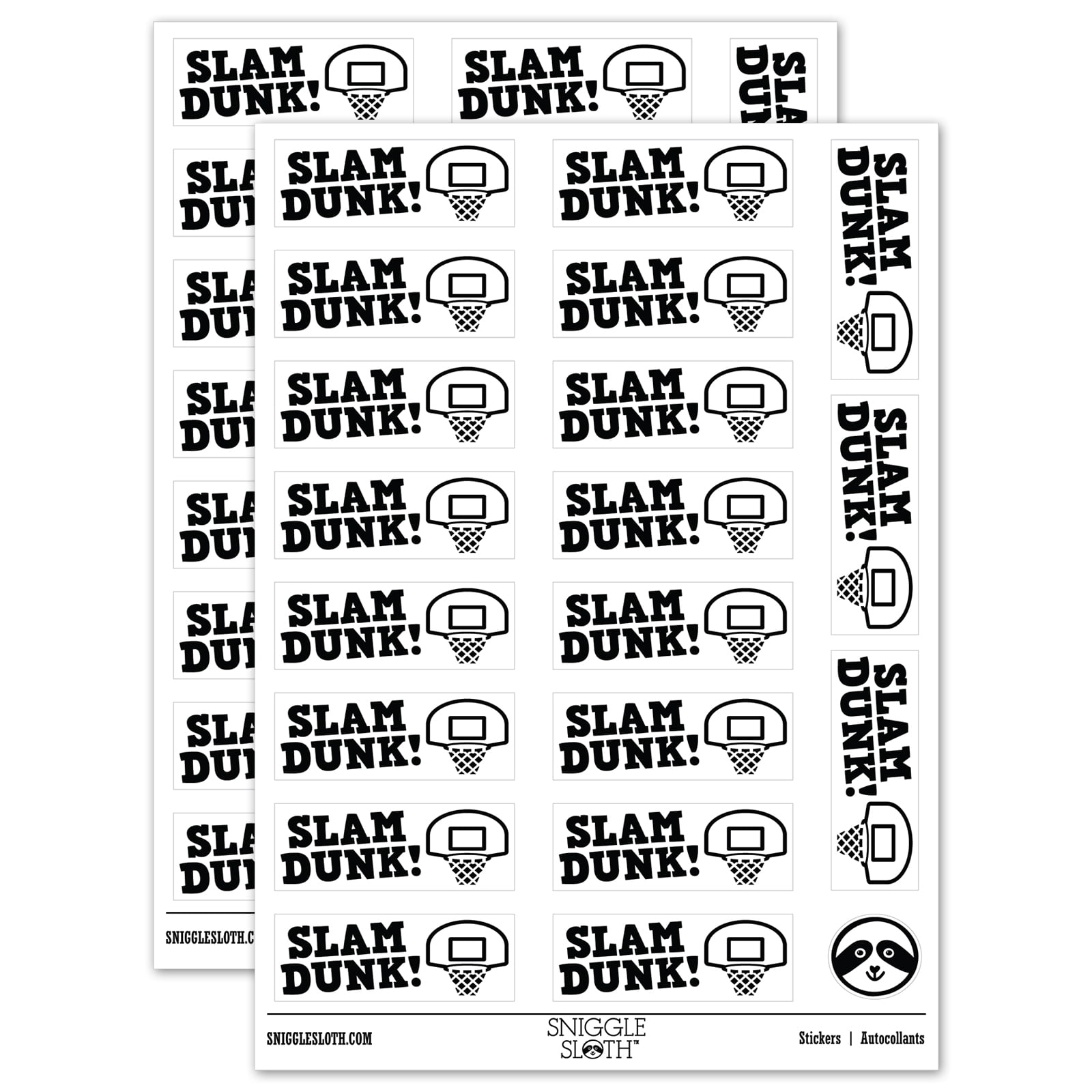 Slam Dunk Basketball Teacher Student School Sticker Set - White - Matte ...