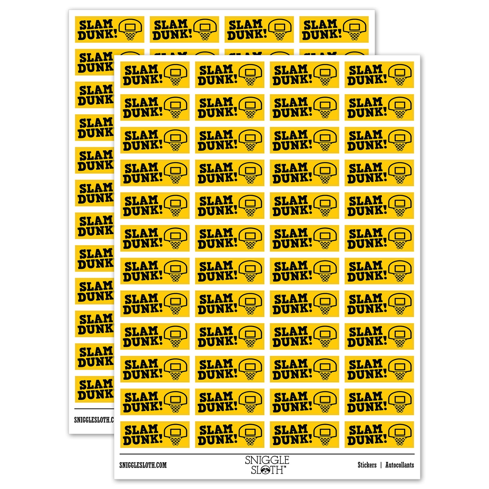 Slam Dunk Basketball Teacher Student School Sticker Set - Yellow ...