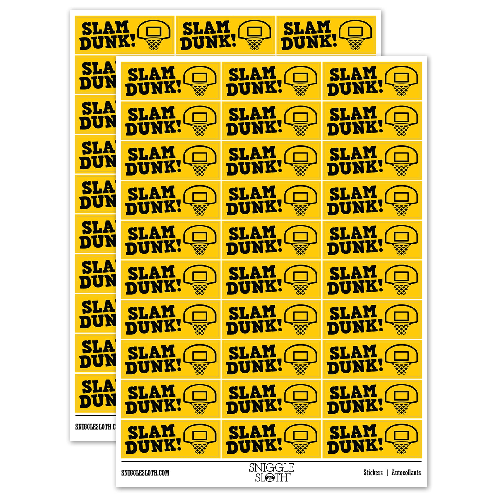 Slam Dunk Basketball Teacher Student School Sticker Set - Yellow ...