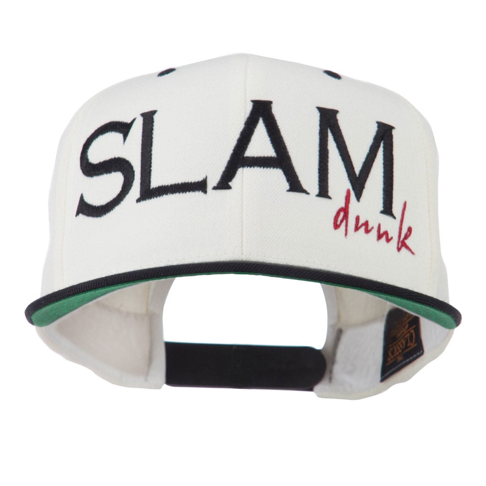 Slam Dunk Embroidered Flat Bill Cap - Natural Black OSFM - Walmart.com